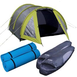 EXPLORER Tunnelzelt »Campingset 5-teilig, 1 Zelt / 2 Schlafsäcke / 2 Isomatten« 3 Personen Set, 1 x Tunnelzelt, 2 x Schlafsack Light 600, 2 x...