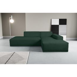 WERK2 Ecksofa »Apollo, hoher Sitzkomfort, aktuelles Design, Breite 264cm, L-Form« Puristisches Design mit maximalem Komfort grün