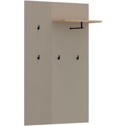 Home Affaire Garderobenpaneel »Luminara« 1 Stk. tlg. Wandgarderobe breit mit eleganter Rillenoptik - (B/T/H) 85/26/133 cm Cashmere (Beige)/Eiche...