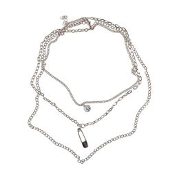 Urban Classics Edelstahlkette »Unisex Safety Pin Layering Necklace« silver onesize Stilvolle Halsketten für jeden Anlass
