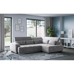 COTTA Ecksofa &raquo;Jade - L Form, Sitzbreite 201 cm&laquo; inkl. Kopfteilverstellung und Nierenkissen, PUR-Schaumpolsterung 92% POLYESTER (PES) / 8% POLYAMID (