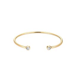 Elli Armreif »Armreif Weiß 925 Sterling Silver, mit Kristallen von Swarovski « Gold 17 cm Moderner Armreif offen gestaltet für Damen