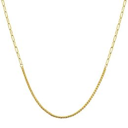 Lulu & Jane LULU & JANE Gliederkette »AV195« gelbgold 46,0cm Damen-Kette mit unterschiedlichen Kettengliedern