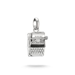 Thomas Sabo Charm-Einhänger »Wednesday Schreibmaschine Charm - Connect« mit Zirkonia (synth.) silberfarben-schwarz-kristallweiß + kristallweiß...