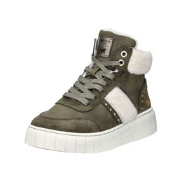 Mustang Shoes Damen Sneaker "Mustang Shoes Sneaker Lederimitat/Textil", Gr. 38military, Lederimitat, Textil, Schuhe