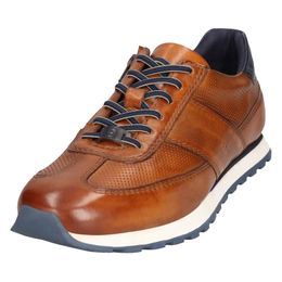 Bugatti Sneaker, Freizeitschuh, Halbschuh, Schnürschuh mit Kontrastbesatz cognac used 45 45 Schnürschuh im modischen Used Look dank Bugatti Hand...