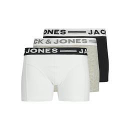 Jack & Jones JACK & JONES JUNIOR Trunk »SENSE TRUNKS 3-PACK NOOS« Packung, 3 Stk. tlg. Light Grey Melange Detail:Black / White 176 176 Boxershorts von Jack &...