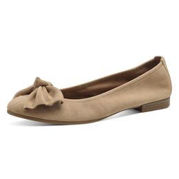 Tamaris Ballerina, Blockabsatz, Businessschuh, Schlupfschuh hat eine schmale Form hellbraun 39 39 Modischer Ballerina mit komfortablem Elastikeinfass