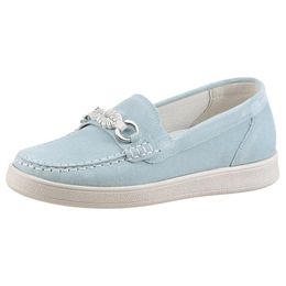 Waldl&auml;ufer Waldl&auml;ufer Damen Mokassin &raquo;H-DAISY&laquo; , Slipper, Halbschuh, Schlupfschuh in bequemer Schuhweite H blau 5,5 (38,5)