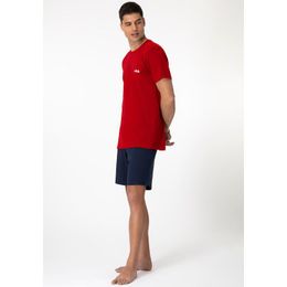Fila Schlafanzug »MAN JERSEY PYJAMAS« 2 Stk. tlg., Hose mit elastischem Logobund und Kurzarmshirt RED NAVY M M Herren Pyjama von Fila