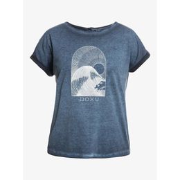 Roxy T-Shirt »Summertime Happiness« blau XL XL Stoff: Leichtes Mischgewebe aus Baumwolle...