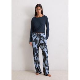 Marc O'Polo MARC O'POLO Loungehose »Mix -n-Match« seitliche Eingrifftaschen, elastisch, weich sanftes blau / dunkelblauer Print XS - N-Gr N-Gr XS Relaxhose von...
