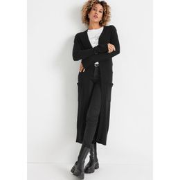 HECHTER PARIS Longstrickjacke in Longform schwarz 40/42 40/42 Cooler Strickjacke von HECHTER PARIS