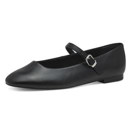 Tamaris Riemchenballerina, Blockabsatz, Businessschuh, Flats in veganer Verarbeitung schwarz 36 36 Zeitlose Ballerina mit verstellbarem Ristriemchen