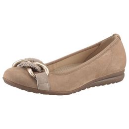 Gabor Ballerina »FLORENZ«, Keilabsatz, Bequemschuh, Slipper, Businessschuh in Weite G (=weit) sand-goldfarben 39 39 Modische Ballerina mit schöner...