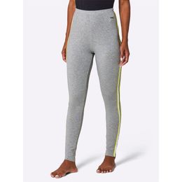 Leggings feel good, Damen, Gr. 36/38, Normalgr&ouml;&szlig;en, grau (grau, meliert), 95% Baumwolle, 5% Elasthan, unifarben, Hosen Leggings
