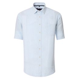 Leinenhemd Casamoda "Casamoda Leinenhemd gestreift", Jungen, Gr. M, Normalgr&ouml;&szlig;en, blau, 50% Leinen, 50% Baumwolle, gestreift, l&auml;ssig geschnitten, Hemden