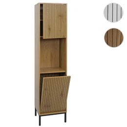 Mendler Hochschrank HWC-O42, Badschrank Badregal Badezimmer Schrankf&auml;cher W&auml;schekorb, MDF Melamin 174x39x30c 112175