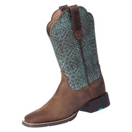 Ariat Westernstiefel Round Up Wide Square Toe blau/rot/gelb Damen 41.5