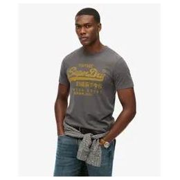 Superdry f&uuml;r Herren. M1012326A T-shirt Klassisch T Vintage grau (S), L&auml;ssig, Baumwolle, Kurzarm