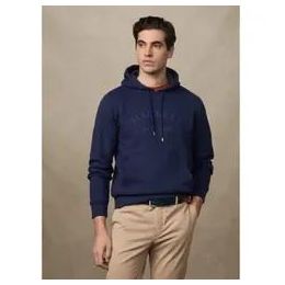 Hackett London f&uuml;r Herren. HM5800011 Heritage Essential Hoodie Navy (XXL), L&auml;ssig, Baumwolle, Polyester, Langarm, Marine