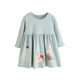 next Kleid Mädchen Größe 98 hellbeige / pastellblau / schoko / weiß