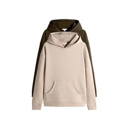 The Set The Set 2 Pack Relaxed Hoodies Standard Regular Fit Damen Größe XS creme / khaki