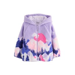 next Fleecejacke M&auml;dchen Gr&ouml;&szlig;e 166 violettblau / helllila / rosa / hellpink / wei&szlig;