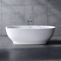neoro n50 freistehende Badewanne L: 175 B: 80 H: 55 cm, mit pflegeleichter Oberfläche, BN0008WM,