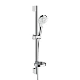 Hansgrohe Crometta Brausegarnitur mit Stange und Ablage, 2 Strahlarten, 26553400,