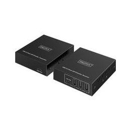 Digitus USB 3.2 Gen1 CAT Extender-Set, 5Gbps, 100 Meter, USB-Extender schwarz, Sendeeinheit + Empf&auml;ngereinheit, 4 Ports: 3x USB-A, 1x USB-C