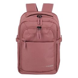 Laptoprucksack Travelite "KICK OFF Cabin Rucksack", Damen, Gr. B/H/T: 25cm x 40cm x 20cm, rosa (rosé), Polyester, unifarben, Basic, Rucksäcke Laptoprucksack, Reiserucksack Freizeitrucksack Kabinengepäck Arbeitsrucksack