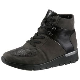 Waldläufer Schnürboots WALDLÄUFER "K-RAMONA-Soft", Damen, Gr. 5,5 (38,5), grau, Lackleder, Nubukleder, Textil, Schuhe, mit Orthotritt-Ausstattung und K-Weite (=extraweit)