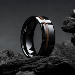 Holzkern Rings Men Keramik und Walnuss