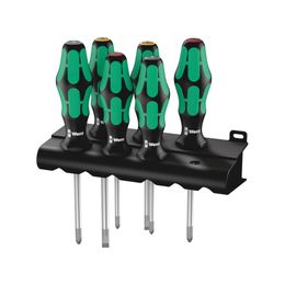 Wera 335/350/355/6 Schraubendrehersatz Kraftform Plus Lasertip + Rack, 6-teilig (05105622001)