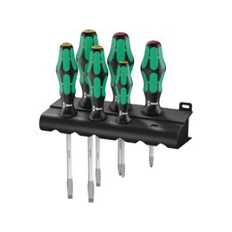 Wera 334 SK/6 Rack Schraubendrehersatz Kraftform Plus Lasertip + Rack, 6-teilig (05007680001)
