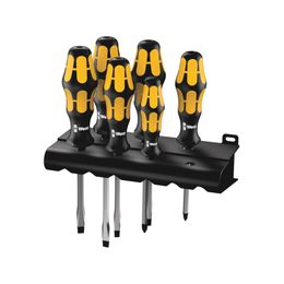 Wera 932 S/6 Schraubendrehersatz Kraftform Wera: Der Schraubmei&szlig;el + Rack, 6-teilig (05018283001)