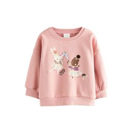next Sweatshirt M&auml;dchen Gr&ouml;&szlig;e 98 braun / rosa / schwarz / wei&szlig;
