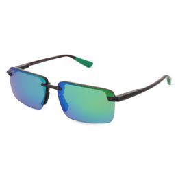 Maui Jim MJ0656SA | Unisex-Sonnenbrille | Fassung: Vollrand, Quadratisch, Nylon, Braun Gl&auml;nzend | Glasfarbe: Gr&uuml;n