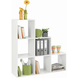 CARRYHOME Regalelement, Wei&szlig;, Holzwerkstoff, 112x114x35 cm, Made in EU, Wohnzimmer, Regale, B&uuml;cherregale