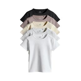 The Set T-Shirt Jungen Gr&ouml;&szlig;e 140 creme / grau / schwarz / wei&szlig;