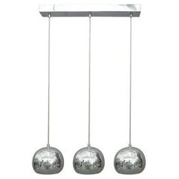Salesfever H&auml;ngeleuchte "Ava", grau (chromfarben), 3, &Oslash; 18cm H: 120cm, Leuchten, Lampenschirme aus verchromten Metall im Glanz-Design, H&auml;ngeleuchte