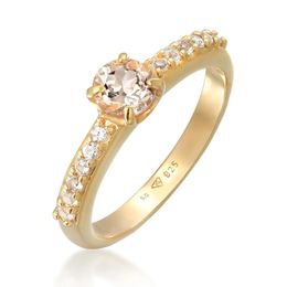 Elli Ringe - Ring Topas Morganit Verlobung 925 Silber - Gr. 54 MM - in Gold - f&uuml;r Damen