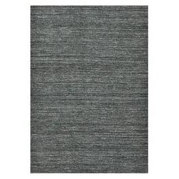 Wollteppich Theko "Pure UNI", grau (anthrazit), B:70cm H:14mm L:140cm, Schurwolle, Teppiche, Handwebteppich, meliert, reine Wolle, handgewebt