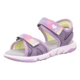 Sandale Superfit "PEBBLES WMS: mittel", M&auml;dchen, Gr. 33, lila, Lederimitat, Textil, Schuhe Sandale, Sandalette mit s&uuml;&szlig;em Motiv, Gr&ouml;&szlig;enschablone zum Download