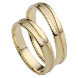 Trauring Firetti "Schmuck Geschenk Gold 750 Hochzeit Ehering "LIEBE" Gr. 72, gold (gelbgoldfarben), Fingerringe, Damen, 72, 0,01 SI = kleine Einschl&uuml;sse mit Brillant, Gelbgold 585, 4mm, Trauring, Made in Germany, wahlweise mit oder ohne Brillant
