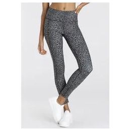 Funktionsleggings Lascana ACTIVE, Damen, Gr. M (40/42), N-Gr, braun (leo), Obermaterial: 78% Polyester, 22% Elasthan, figurbetont lang, Hosen, Sportleggings in Leo-Optik