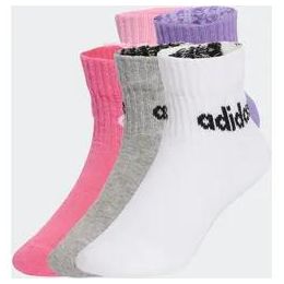Funktionssocken Adidas PERFORMANCE "KIDS LIN ANK 5P", M&auml;dchen, Gr. L (25/27), rosa (true pink, pink fusion, violet fusion, medium grau heather), Obermaterial: 68% Baumwolle, 29% Polyester, 2% Elasthan, 1% sonstige Fasern, Socken