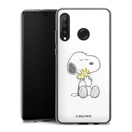 DeinDesign Huawei P30 Lite Handy Silikon H&uuml;lle Case transparent Handyh&uuml;lle Snoopy Love Peanuts Silikon Case