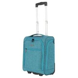 Weichgep&auml;ck-Trolley Travelite "CABIN Bordtrolley Underseat Handgep&auml;ck Koffer", Gr. B/H/T: 34cm x 43cm x 20cm 28 l, blau (petrol), Polyester, unifarben, Basic, Koffer, 43 cm, Aufsteckfunktion &ndash; ideal als Unter-Sitz-Bordgep&auml;ck